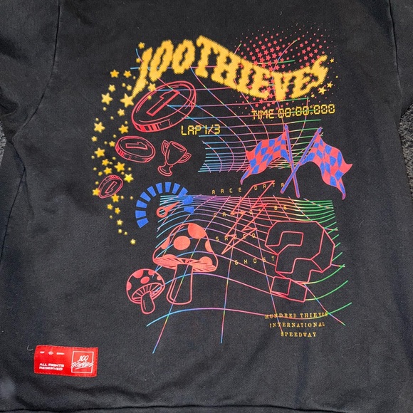 100 Thieves | Shirts | 0 Thieves Black Graphic Hoodie | Poshmark